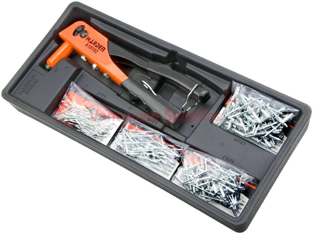 Steel Hand Riveter Rivet Gun 200pcs Aluminum Different Sizes ...
